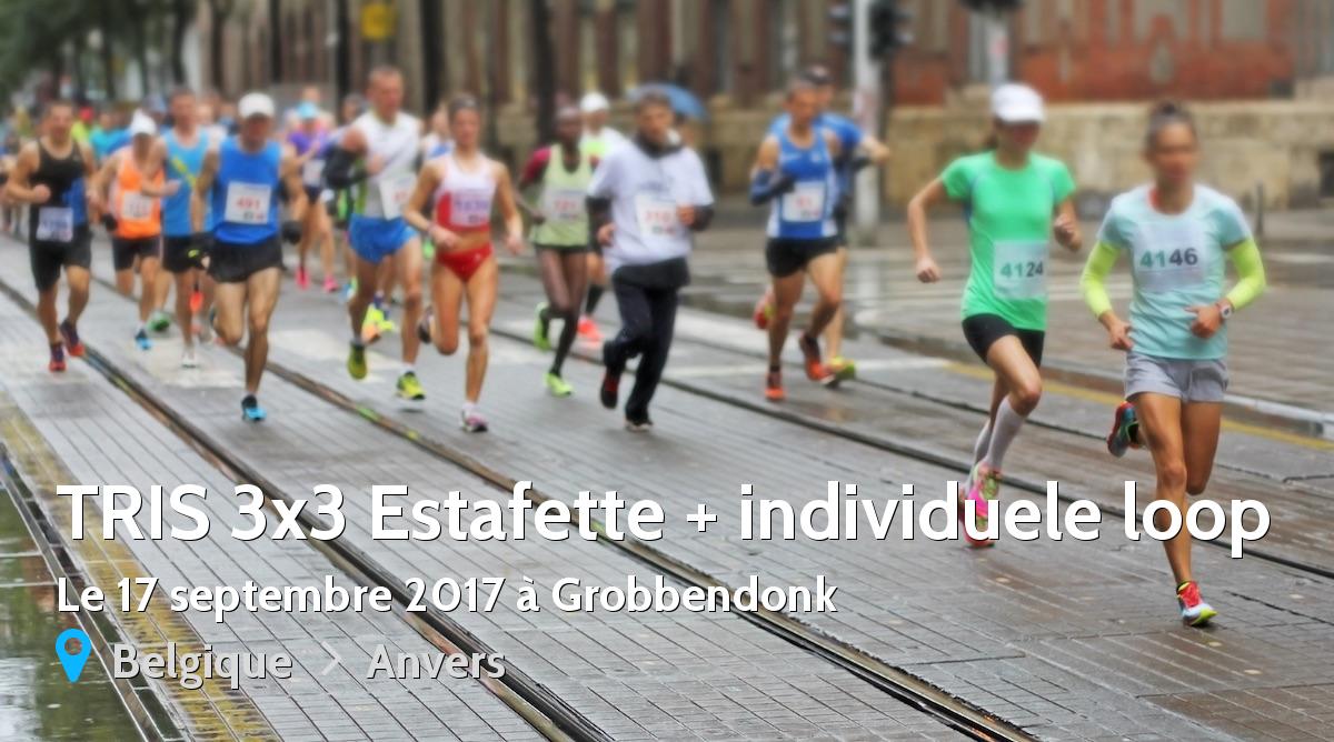 TRIS 3x3 Estafette + individuele loop 2017 ⇒ Résultats